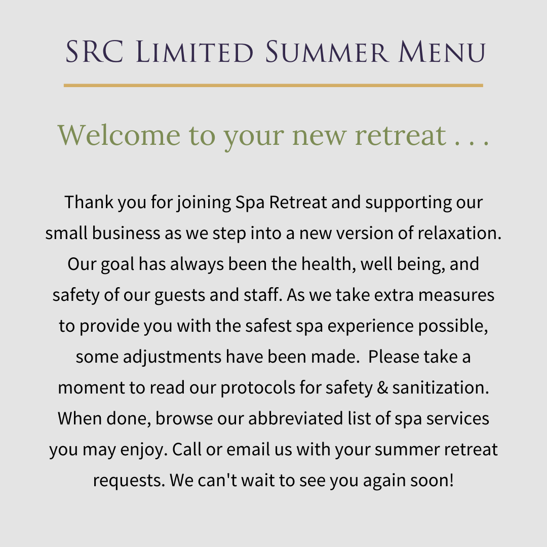Limited Summer Menu - Spa Retreat Cary