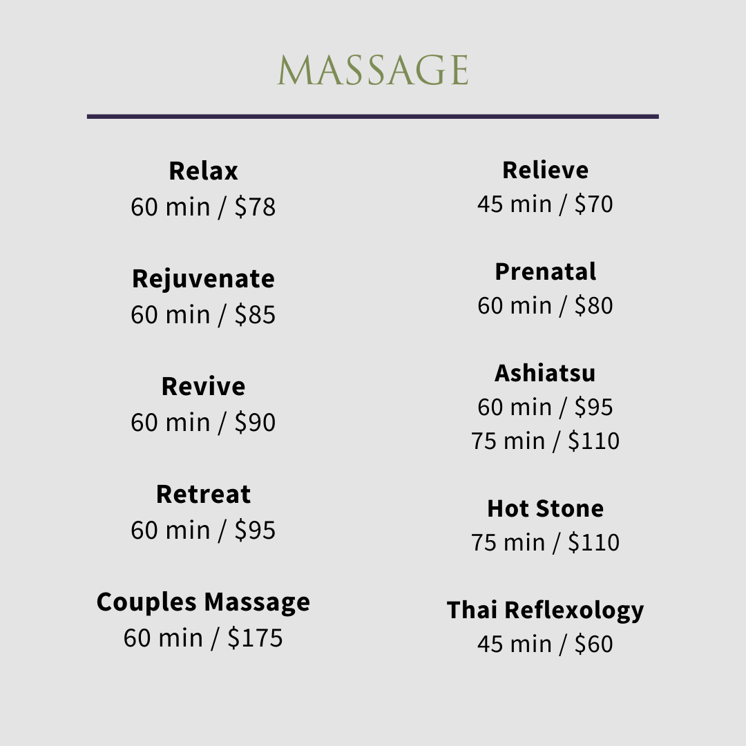 Limited Summer Menu - Spa Retreat Cary